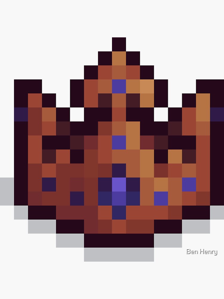 "Pixel Crown Copper C" Sticker by BenHenry | Redbubble