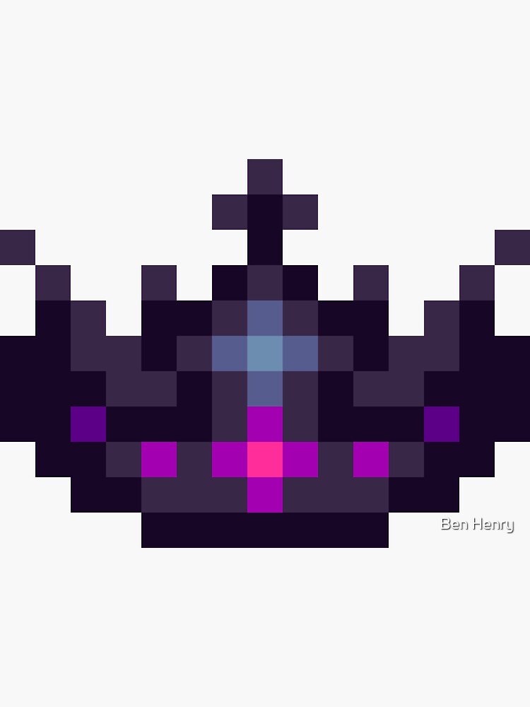 "Pixel Crown Dark A" Sticker for Sale by Ben Henry | Redbubble