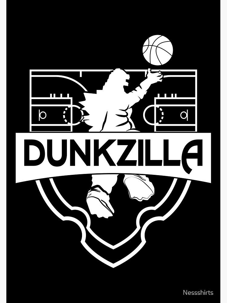 "Basketball Dunking Godzilla" Poster by Nessshirts | Redbubble