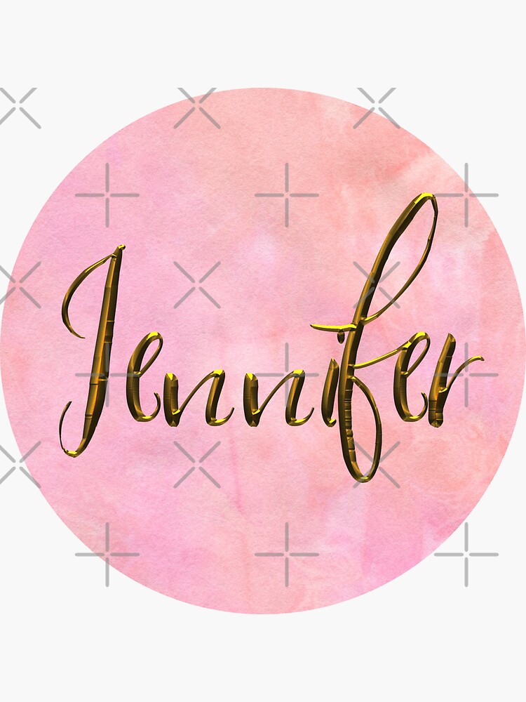 "Jennifer Personalized Custom Girl Name Faux gold effect" Sticker by ...
