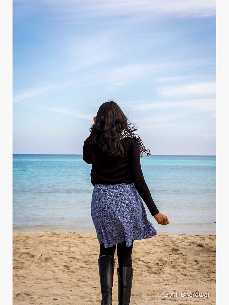 Girl At Beach Sticker By Sunilbhar Redbubble