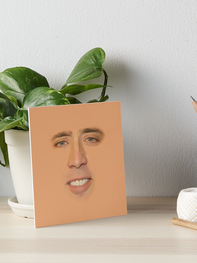 "Nicolas Cage Full Face" Art Board Print for Sale by Jiinxed | Redbubble