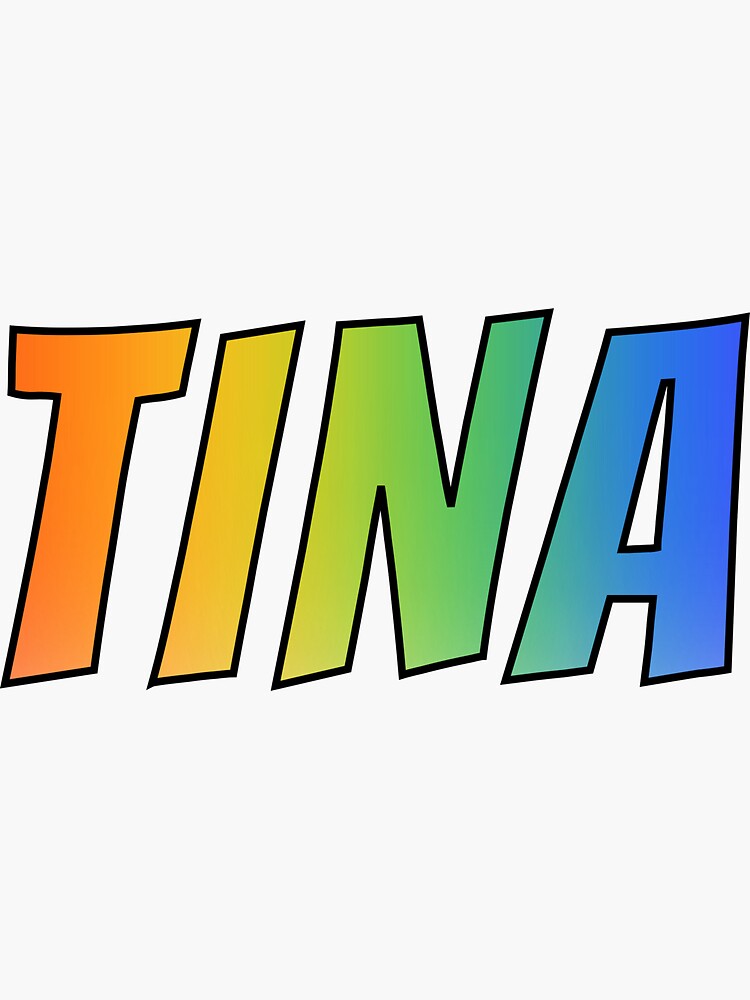 ""TINA" First Name Rainbow Gradient Pattern" Sticker by aponx | Redbubble