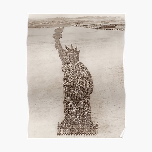 "Statue of Liberty Human Formation - By Arthur Mole 1918" Poster for ...