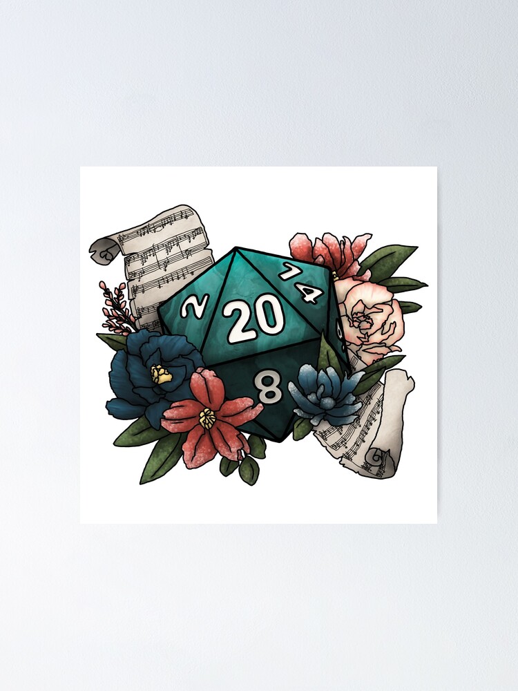 "Bard Class D20 - Tabletop Gaming Dice" Poster for Sale by ...