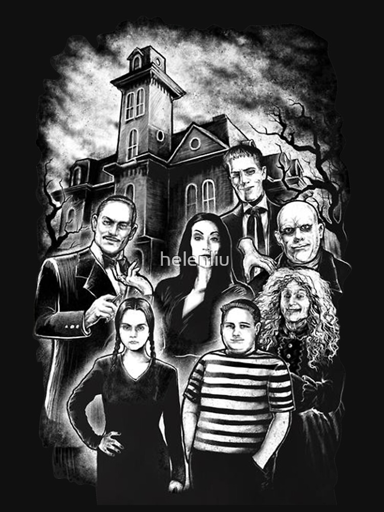 "ADDAMS FAMILY MERCH" T-shirt for Sale by helenliu | Redbubble | addams ...
