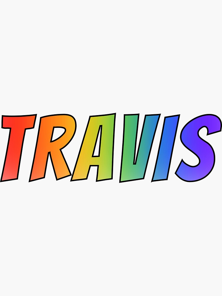 ""TRAVIS" First Name Rainbow Gradient Pattern" Sticker by aponx | Redbubble
