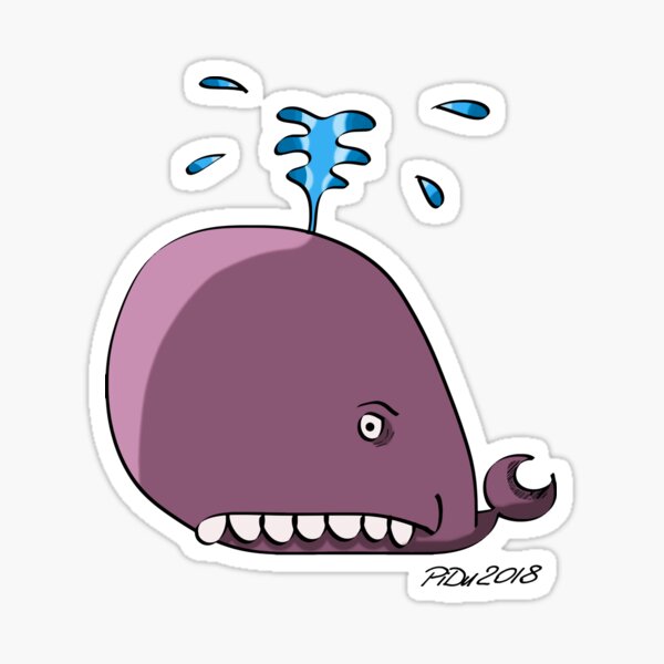 "Happy Whale" Sticker by cartoonblog | Redbubble