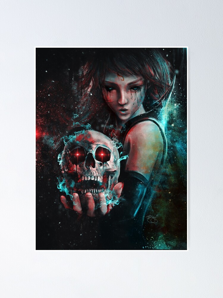 "Skull Mage Original Character Painting" Poster for Sale by ...
