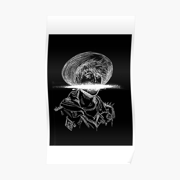 "Sad Banjo Man (White)" Poster for Sale by DashMuffins | Redbubble