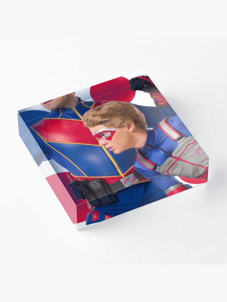 "Bubbles Captain Man and Kid Danger" Acrylic Block by Linneke | Redbubble