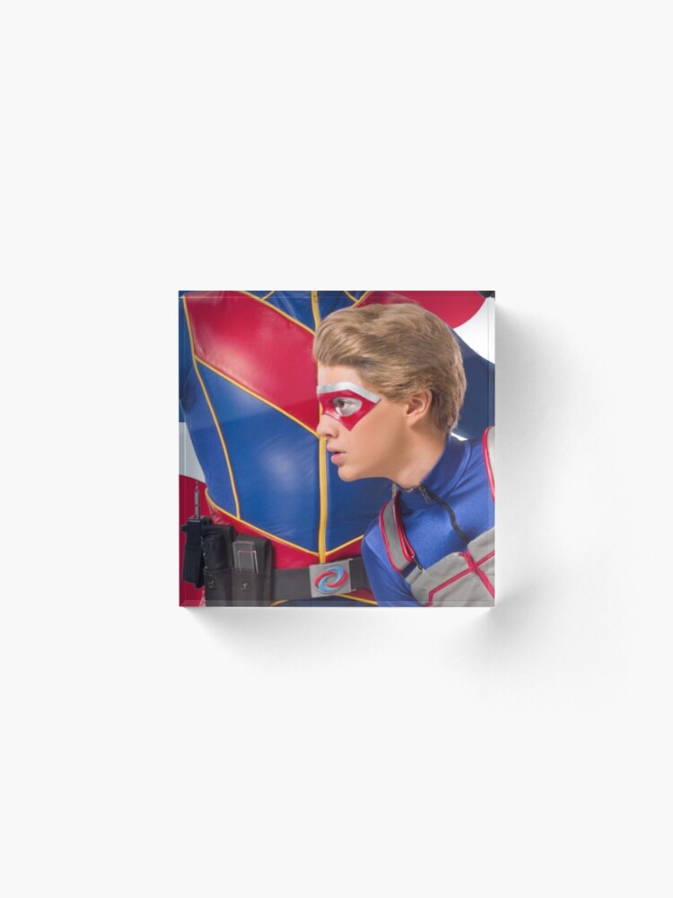 "Bubbles Captain Man and Kid Danger" Acrylic Block by Linneke | Redbubble