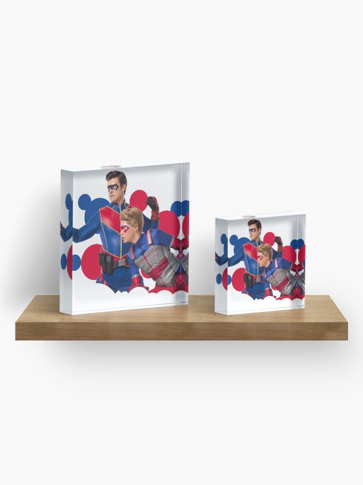 "Bubbles Captain Man and Kid Danger" Acrylic Block by Linneke | Redbubble