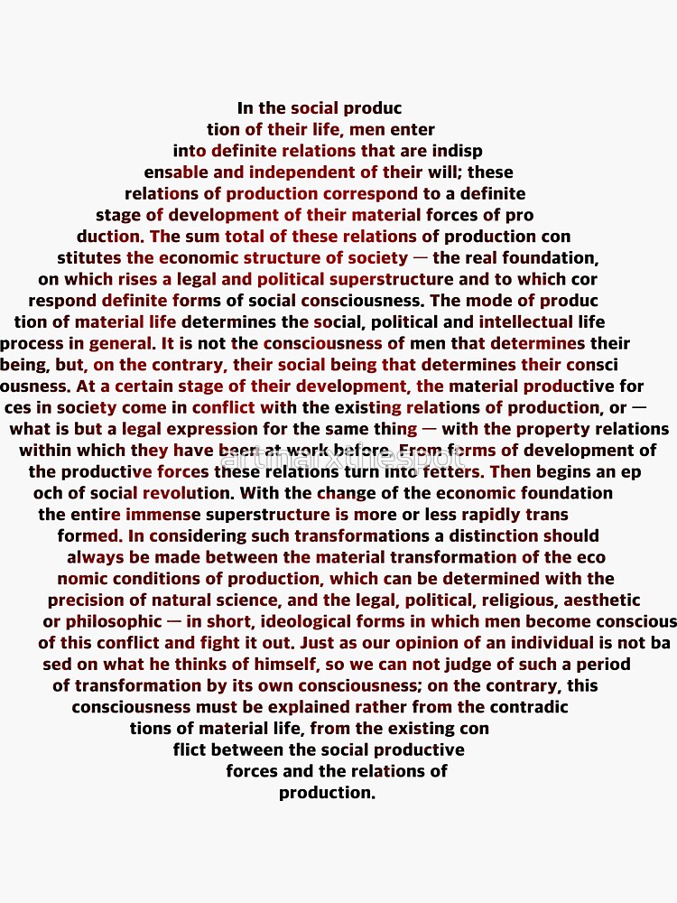 "Marx Word Portrait [Red]" Sticker for Sale by artmarxthespot | Redbubble