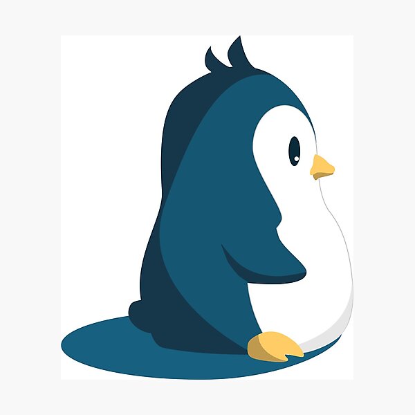 Lámina fotográfica «Pingüin de dibujos animados lindo abstracto. Imagen ...