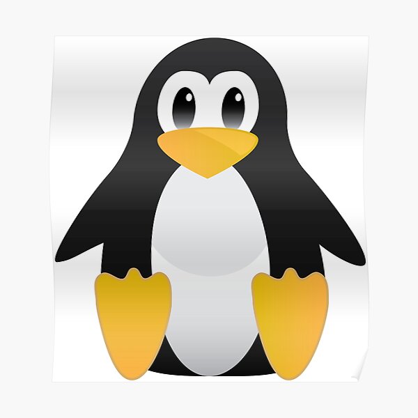 Póster «Pingüin de dibujos animados lindo abstracto. Imagen divertida ...