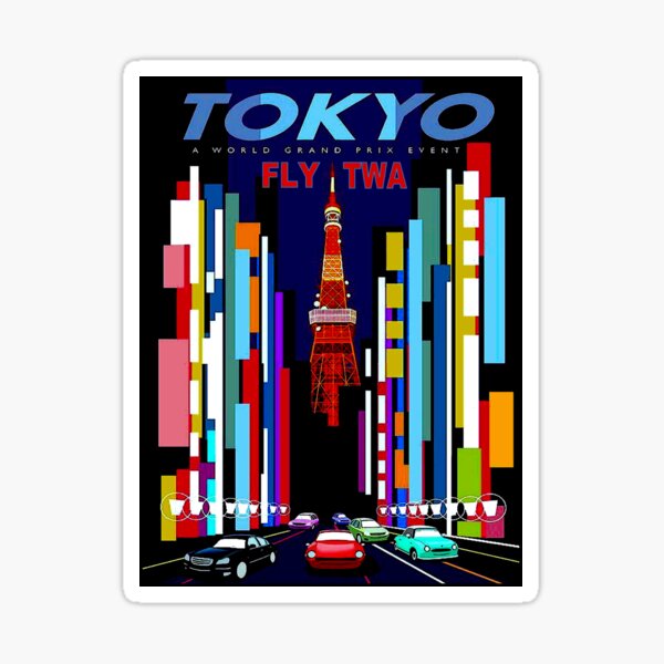 "TOKYO : Vintage Fly to Japan Tourism Advertising Print" Sticker for ...