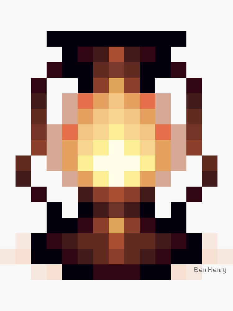 "Pixel Lantern, Large Orange" Sticker for Sale by BenHenry | Redbubble