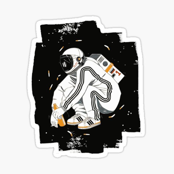 "Squatting Gopnik Slav with tracksuit in space" Sticker for Sale by ...