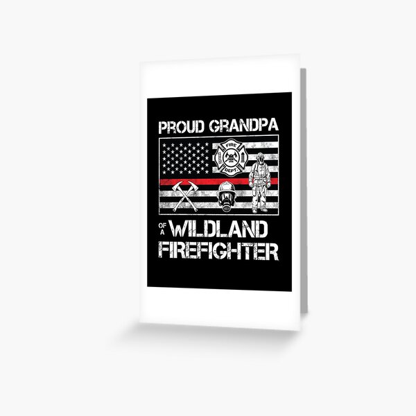 "Wildland Firefighter Grandpa Thin Red Line Smokejumper " Greeting Card ...