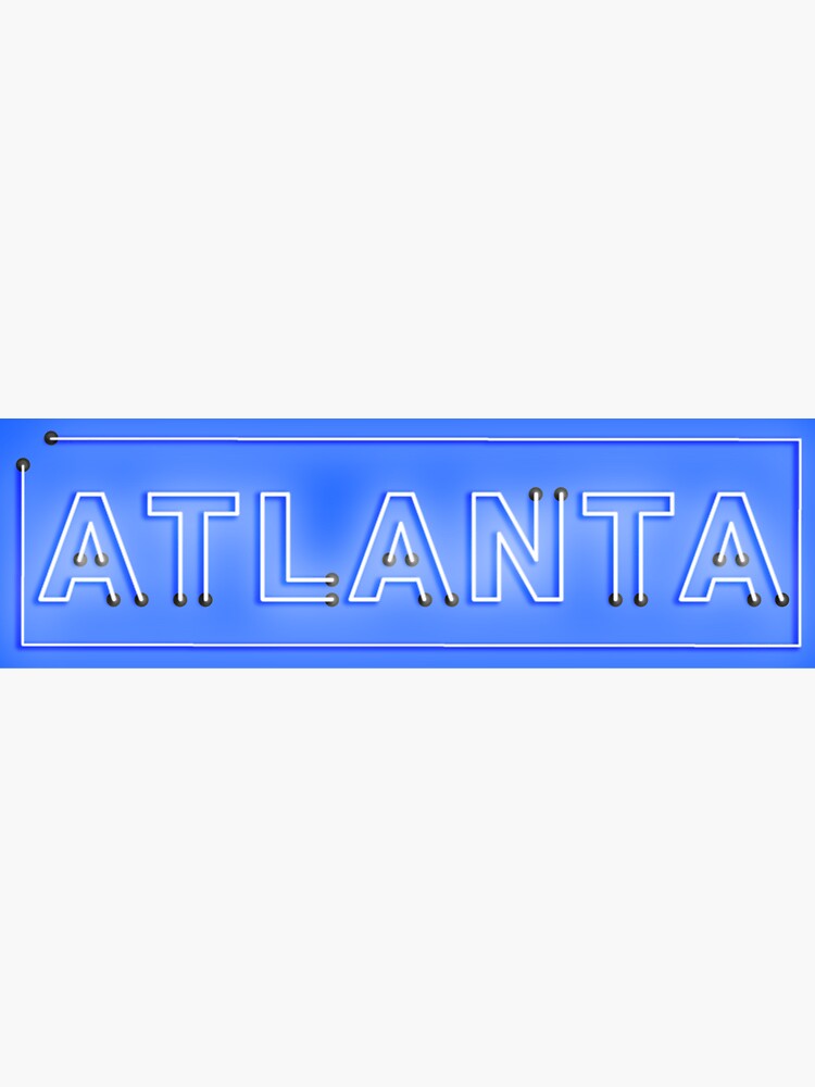 "Atlanta Blue Neon Sign" Sticker by missomearica | Redbubble