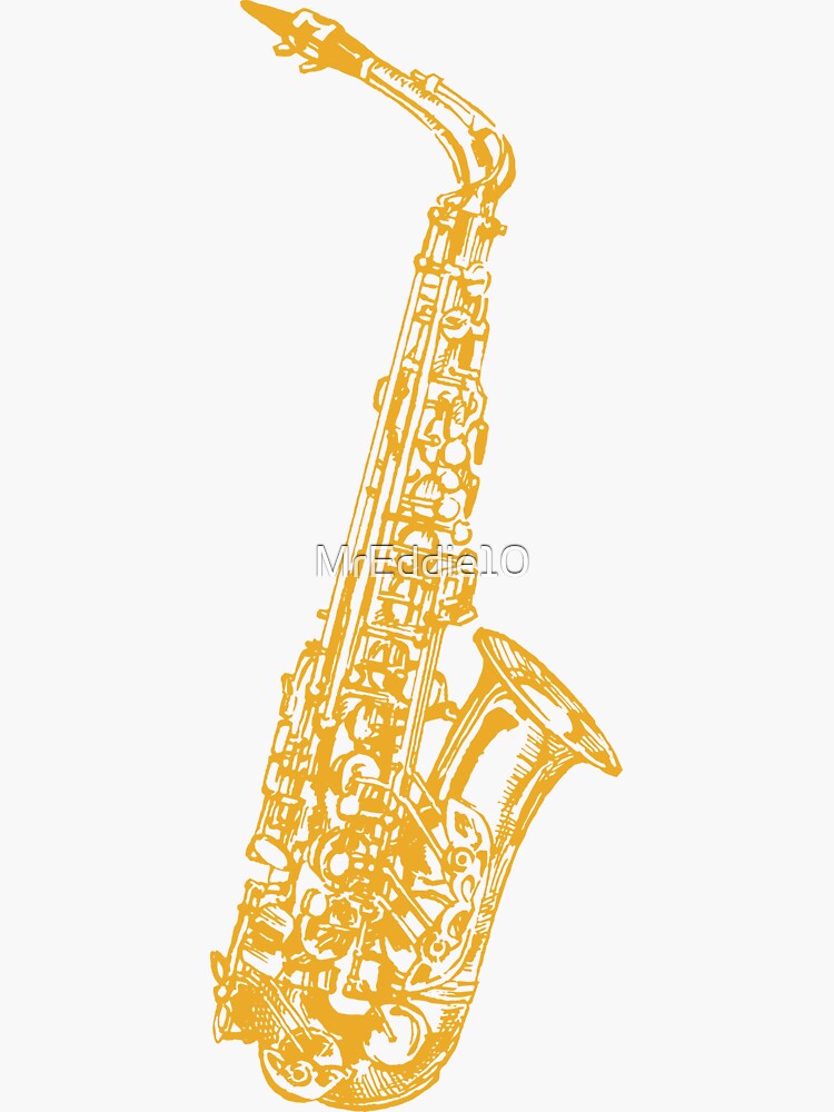 "Alto Sax Vector Lineart " Sticker for Sale by MrEddie10 | Redbubble