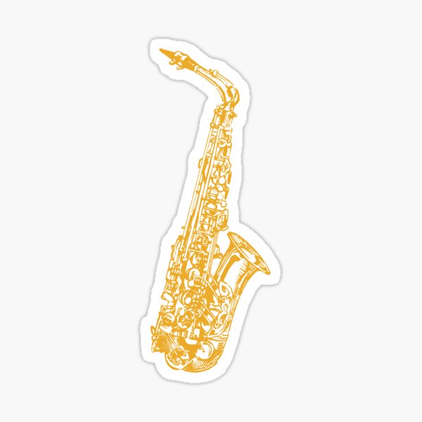 "Alto Sax Vector Lineart " Sticker by MrEddie10 | Redbubble