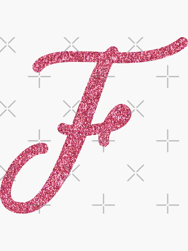 "Pink Glitter Letter "F"" Sticker for Sale by QthePhotog | Redbubble