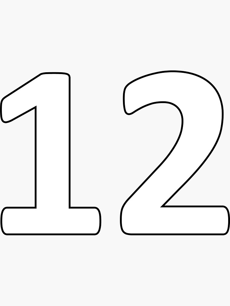 "Sports Jersey Number 12" Sticker for Sale by Mattyb22 | Redbubble