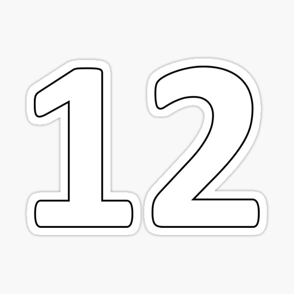 "Sports Jersey Number 12" Sticker for Sale by Mattyb22 | Redbubble