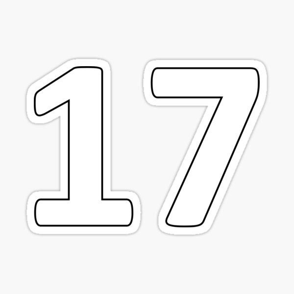 "Sports Jersey Number 17" Sticker for Sale by Mattyb22 | Redbubble