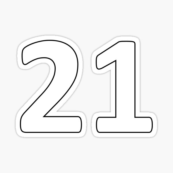 "Sports Jersey Number 21" Sticker for Sale by Mattyb22 | Redbubble