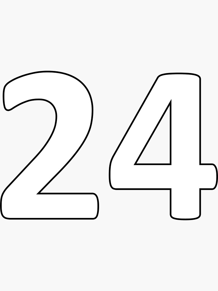 "Sports Jersey Number 24" Sticker for Sale by Mattyb22 | Redbubble