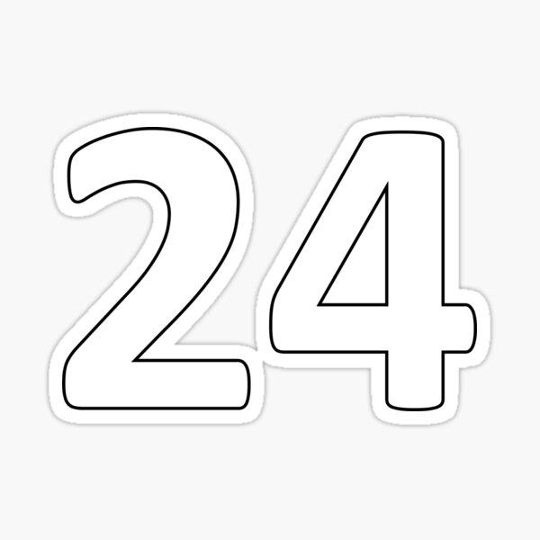 "Sports Jersey Number 24" Sticker for Sale by Mattyb22 | Redbubble