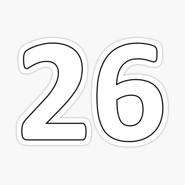 "Sports Jersey Number 26" Sticker for Sale by Mattyb22 | Redbubble