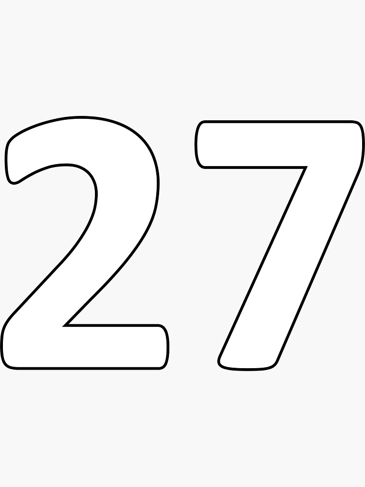 "Sports Jersey Number 27" Sticker by Mattyb22 | Redbubble