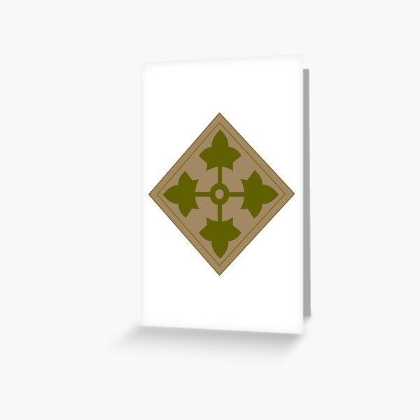 "Logo of the Fourth Infantry Division, U. S. Army" Greeting Card by ...