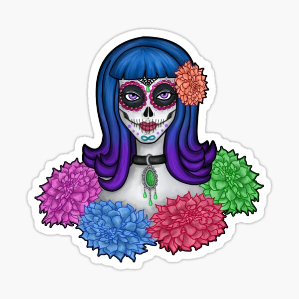 "SUGAR SKULL CUTIE" Sticker for Sale by VixxxenDesigns | Redbubble
