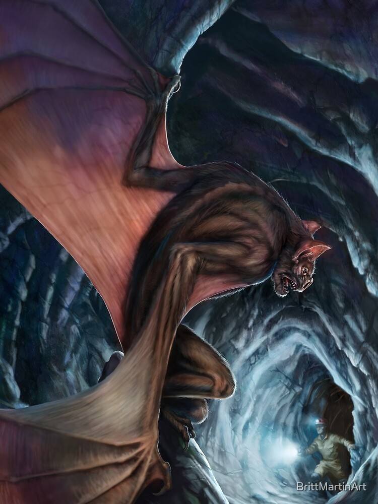 "Ahool- the Man-Bat cryptid" Drawstring Bag for Sale by BrittMartinArt ...