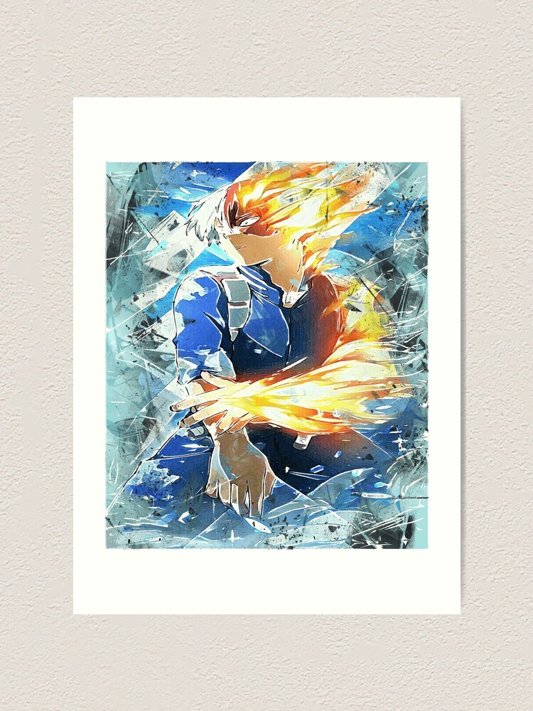 "My Hero Academia - Shoto Todoroki - Ice and fire" Art Print by ...