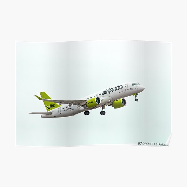 "airbaltic airbus a220-300" Poster by robertbiraus | Redbubble