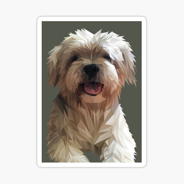 "Low Poly Shih Tzu, Maltese | Geometric Fluffy Dog" Sticker for Sale by ...