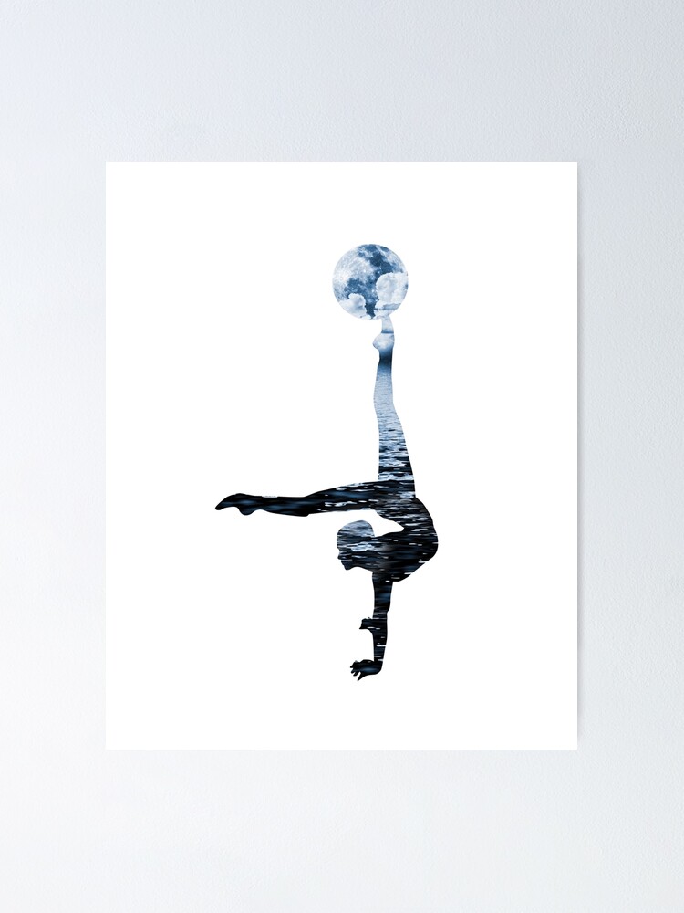 "Circus world - Contortion with Moon" Poster by ArtlandStudio | Redbubble
