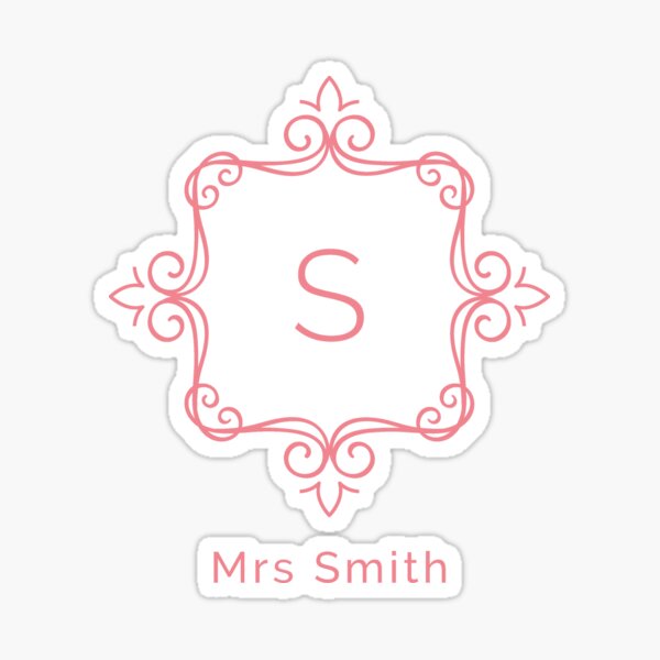 "Mrs Smith - Pink Monogram P1 | PERSONALIZED - MONOGRAMS - CUSTOM MADE ...