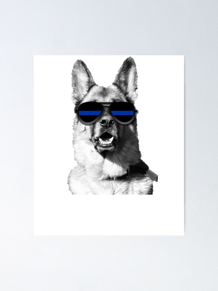 "German Shepherd Police K9 Unit Thin Blue Line" Poster by Tricart ...