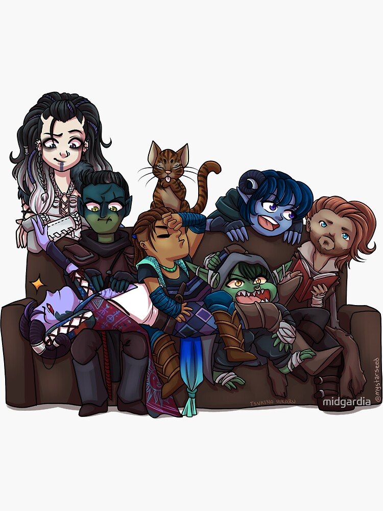 "The Mighty Nein Squad" Sticker by midgardia | Redbubble