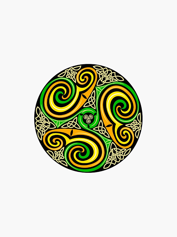 "Celtic Swirl Round Sticker or Pin" Sticker for Sale by regardingstuff ...