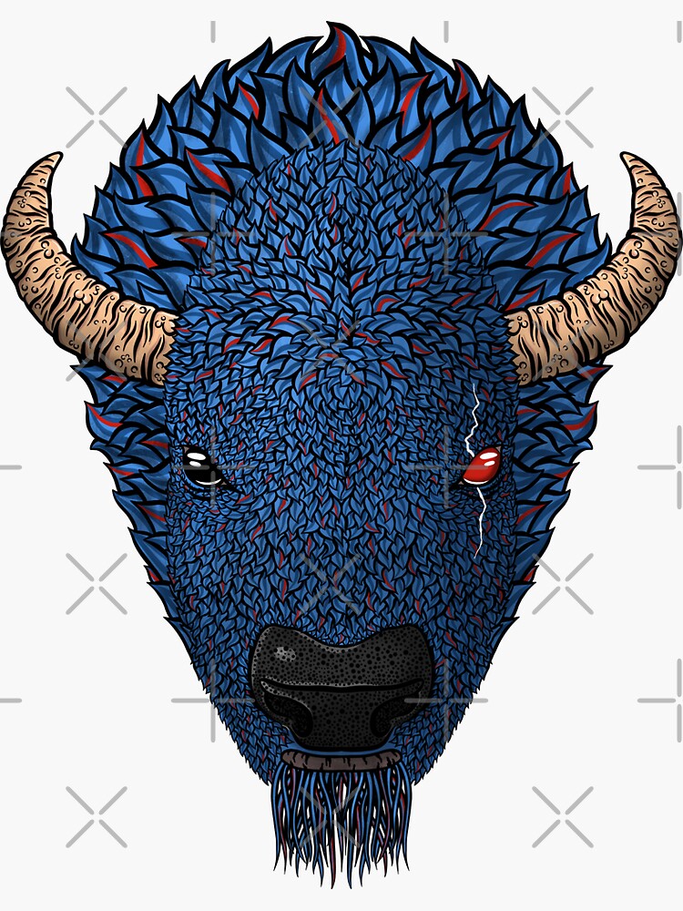 "Blue Buffalo Head" Sticker for Sale by EthereumCrypto | Redbubble