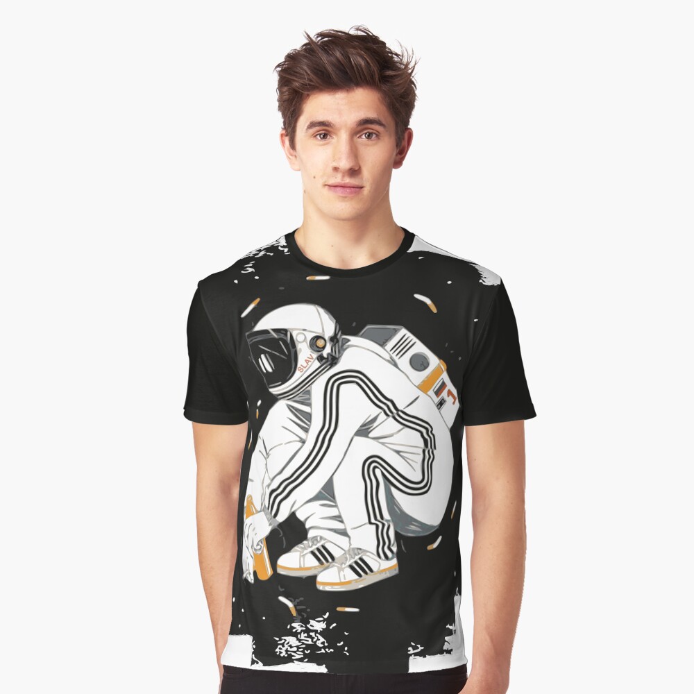 "Squatting Gopnik Slav with tracksuit in space" Sticker for Sale by ...