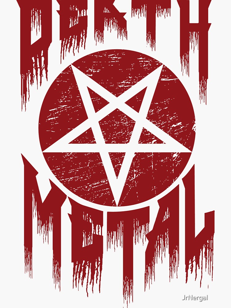 "Death,black,heavy metal , pentagram blood rock lettering." Sticker for ...